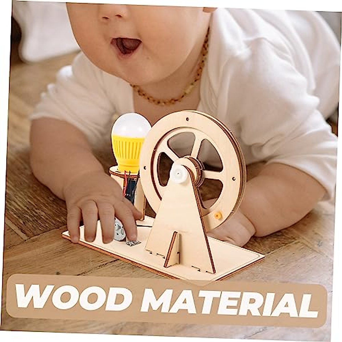 SOLUSTRE 1 Set Hand Generator Hand Crank Electricity Generator Science Projects Wooden Building Kits Generator Science kit DIY Model Generator Portable Generator Dynamo Suite Power kit