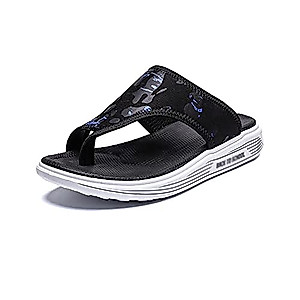 Fashion Beach Sandals Comfortable Summer Beach Slippers Flip-Flops Non-Slip Men's Slippers for Indoor Home Bathroom Poolside (39-44 EU) (Color : Red Size : 43 EU) (Blue 39 EU)