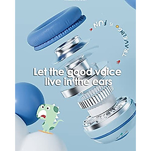 Xmenha Kids Wireless Headphones with Microphone for School - Boy Girls Noise Cancelling Ear Protection Bluetooth Headphones Foldable Children Volume Limiting for iPad Kindle Airplane Travel Tablet