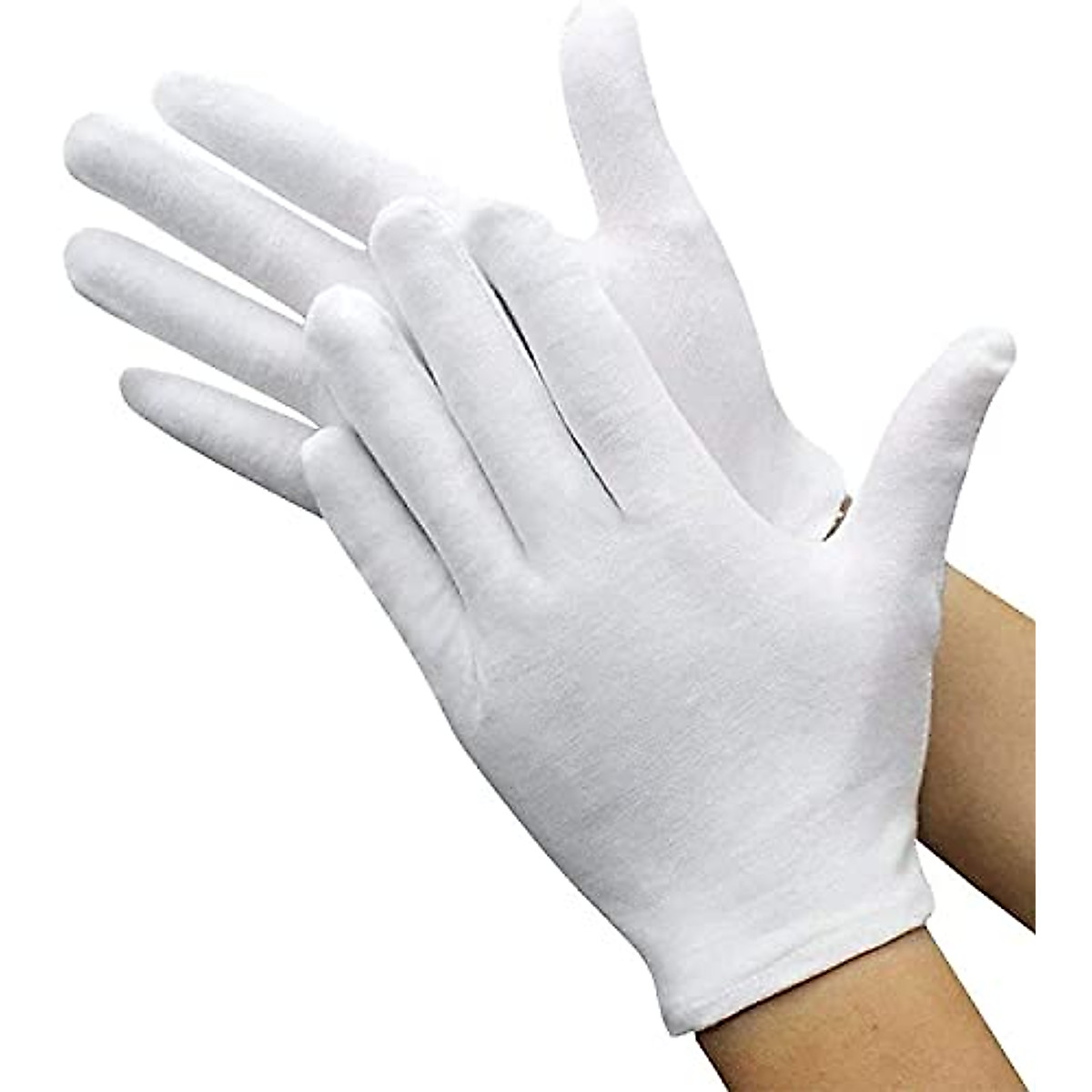 100% White Soft-Hand Cotton Moisturising Gloves Work Gloves, Extra Large (12 Pairs)