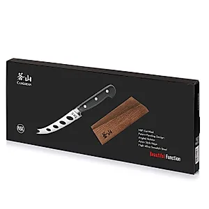 Cangshan TV2 Series 1022964 Swedish 14C28N Steel Forged 5-Inch Tomato/Cheese Knife and Wood Sheath Set