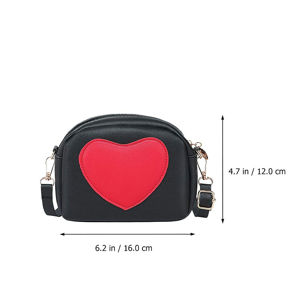 KESYOO Peach Heart Shoulder Bag Girl Shoulder Bag Black Messenger Bag Girls Shoulder Bag Sling Bag for Kids Purse Bag Kids Pu Leather Messenger Bag Girls Bag Coin Purse One Shoulder Child