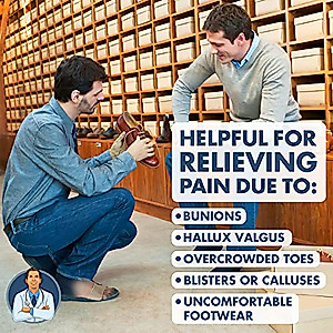 Dr. Frederick's Original Bunion Sleeves - 2ct. - Thin Bunion Relief Socks - Orthopedic Bunion Cushion for Women & Men - Gel Pad Bunion Guard, Big Toe Separator - Small - W5-6.5 | M4.5-6