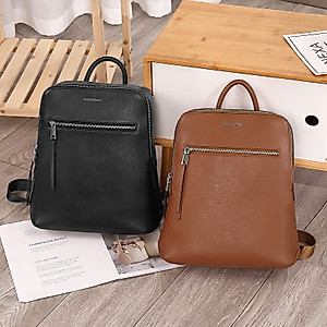 BOSTANTEN Leather Backpack Purse for Women Work Travel Backpack Stylish Ladies Shoulder Bags