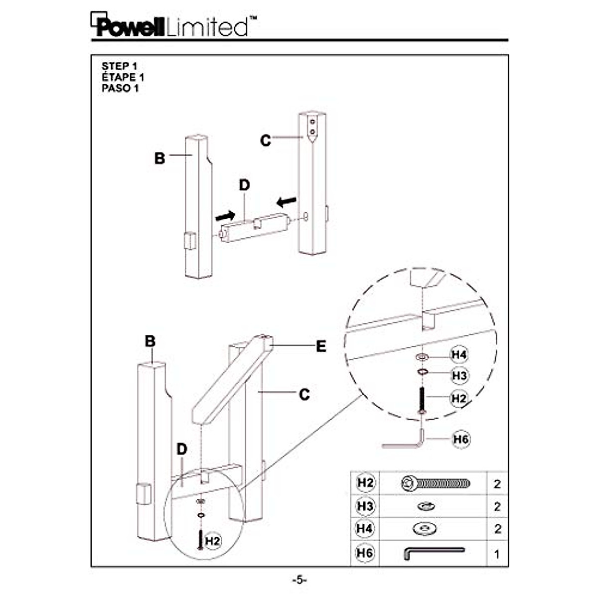 Powell Company Kraven Dining Bench, Hazelnut 60"L x 16"W x 20.25"H