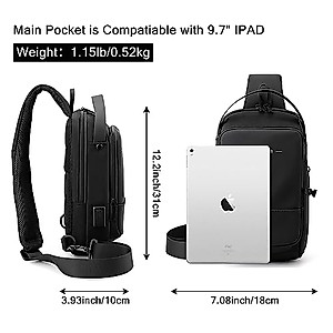 FASNAHOK Sling Bag Crossbody Backpack for Men Women Multipurpose Shoulder Chest Casual Daypack for Travel Hiking Cycling