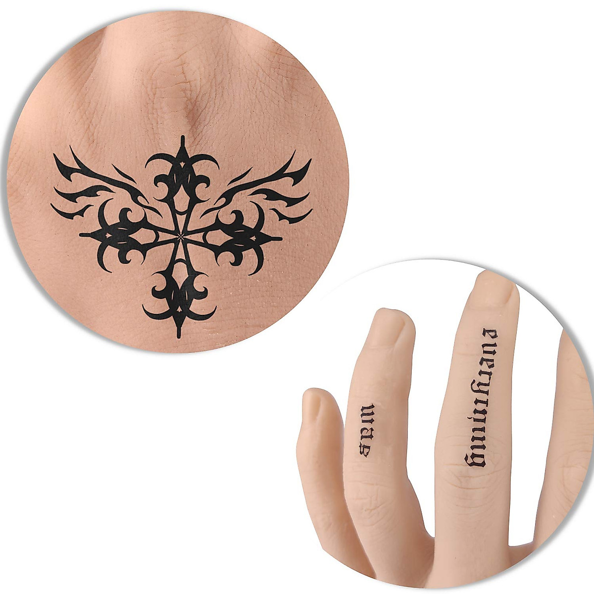 Silicone Henna Tattoo Practice Hand Life Sized Fake Skin Hand Model to Tattoo Training Education for Experienced Tattoo Artists and Beginners (Left Hand)