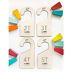 White Loft Baby Closet Size Dividers Toddler Closet Organizer – & Durable Birch Baby Closet Dividers from Newborn to 5 Years – Timeless Etched Design for Any Nursery Decor (Set of 11)