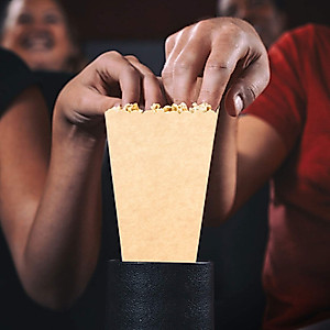 HOZEON 50 PCS 20 Ounces Paper Popcorn Boxes, Reusable Popcorn Containers for Party Movie Nights Theatre Themed Cinema Birthdays