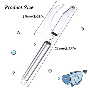 ZLMC Stainless Steel Fish Maw Knife, Multifunction Fish Scale Knife fish scale remover Household Kitchen Fish Scale Tool