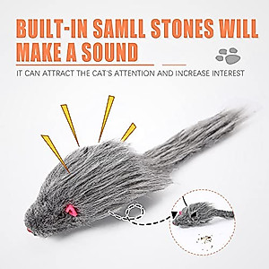 FYNIGO Self-Play 3 Ways Hanging Door Cat Mouse Toys for Indoor Cats Kitten,Interactive Cat Mice Toys for Hunting Exercising Eliminating Boredom, for Small Breeds