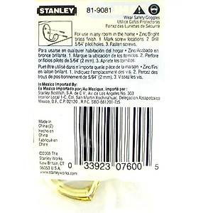 Stanley Hardware S819-081700 4025 Single Prong Robe Hook in Brass
