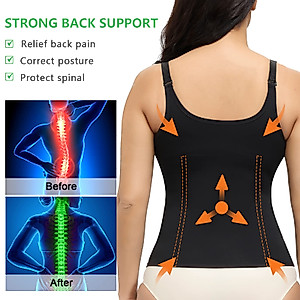 YADIFEN Waist Trainer for Women,Zipper Corset Body Shaper for Tummy Control Neoprene Cincher Sweat Sauna Vest Tank Top