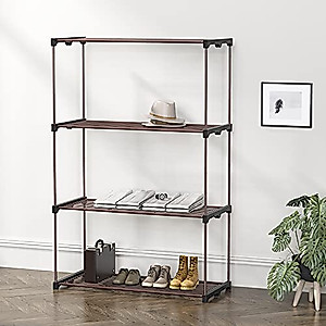 Simple Houseware 4 Tiers Wire Shelving Freestanding Organizer Storage Rack, Bronze