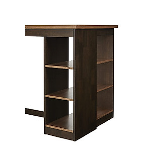 Progressive Furniture Counter Storage Table, Walnut/Chocolate