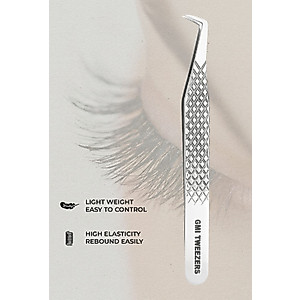 GMI Lash Tweezers - Set of 5 Eyelash Tweezers - Stainless Steel Eyelash Extension Tweezers - Multipurpose Lash Tweezers for Eyelash Extensions for Individual.