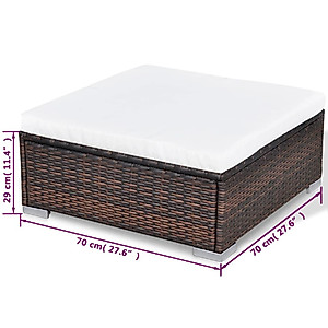 GOLINPEILO 10 Piece Outdoor Patio Furniture Sectional Sofa Set with Cushions & Coffee Table, All Weather Wicker Conversation Set for for Yard,Garden or Poolside, Poly Rattan Brown -AA