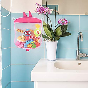 Kisangel 2pcs Baby Toy Storage Bag Hanging Bath Toy Storage Bath Toy Organizer Mesh Net Bin Baby Bathtub Game Holder Bathroom Wall Mounted Storage Tray Bag Shower Caddy