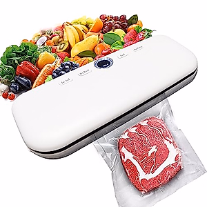 Sifxouped Vacuum Sealer Machine,20 Pcs Vacuum Sealer Bag,Led Display Vacuum Sealers,Household Small Vacuum Sealing Machine,Suitable for Dry, Moist,Oily and Soft Food Storage (White)
