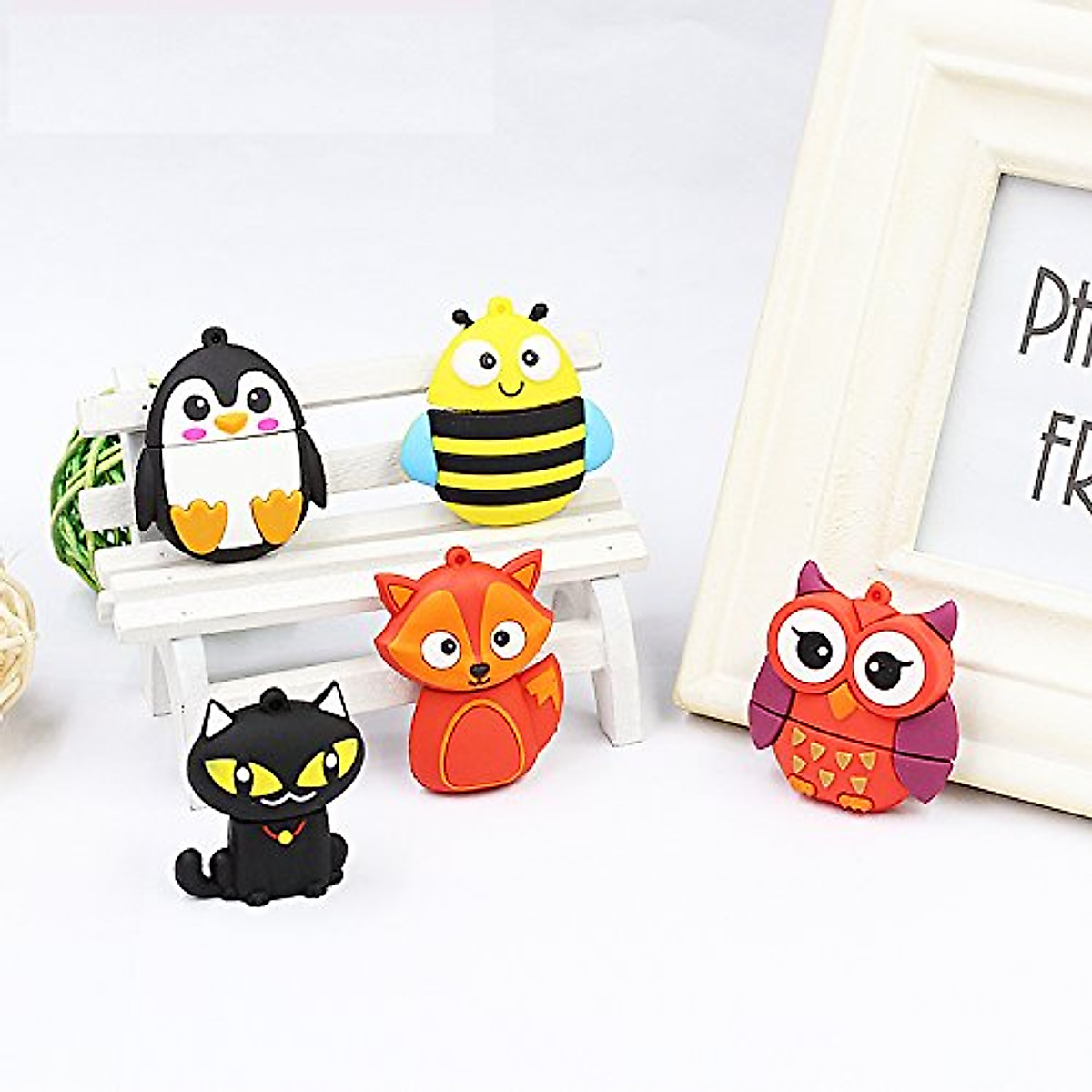 QICAIHU Novelty Big Eyes Owl Shape Design 64GB USB 3.0 Animal Flash Drive Cute Memory Stick Thumb Drive Data Storage Pendrive Cartoon Jump Drive Gift