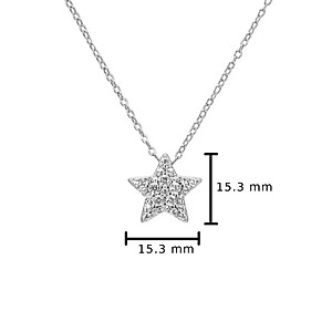 Heart Made of Gold CZ Star Pendant Necklace (Silver)