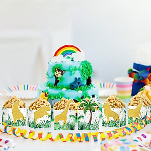 Nezyo 32 Pcs Safari Party Favors Jungle Safari Popcorn Box Animal Popcorn Containers for Jungle Safari Party Favor Kids Birthday Animals Baby Shower Decor