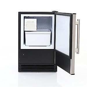 Maxx Ice MIMC15C, Countertop or Built-in Ice Maker, 15 lbs, in Stainless Steel
