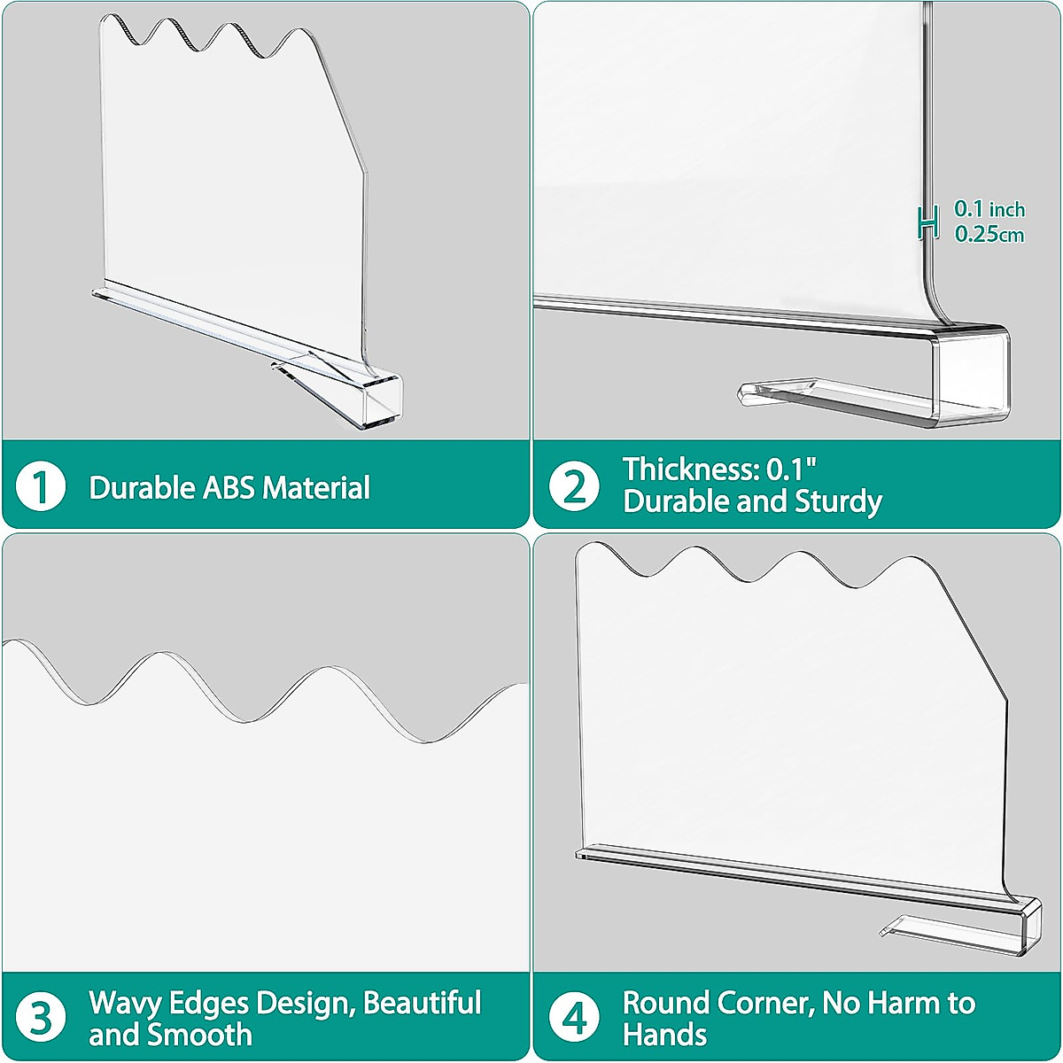 SOYO 6 PCS Shelf Dividers for Closet Organization, Durable Acrylic Clear Closet Shelf Divider for Wood Shelf, Adjustable Clear Shelf Separators for Closet, Bedroom, Kitchen and Office