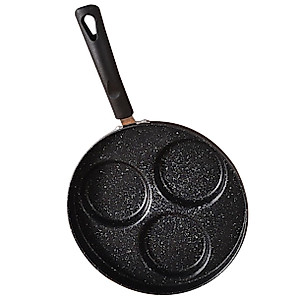 WATIIFUFU Breakfast Mini Skillet Divided Frying Grill Pan Handle Egg Pan Kitchen Skillet Fried Egg Pan Granite Egg Cooker Mini Frying Pan Griddle Pan 10 Inch Skillet Black Stainless Steel