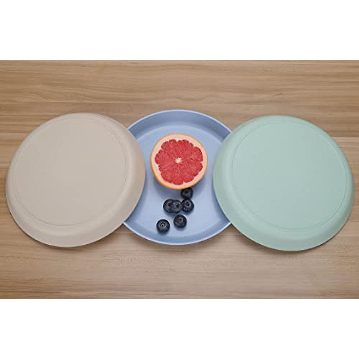 LuckyZone 9 Inches Reusable Wheat Straw Plates, Sets of 4 | Lightweight & Unbreakable Plate for Home Kitchen | Dishwasher & Microwave Safe | BPA Free & Eco-Friendly (9 Inches)