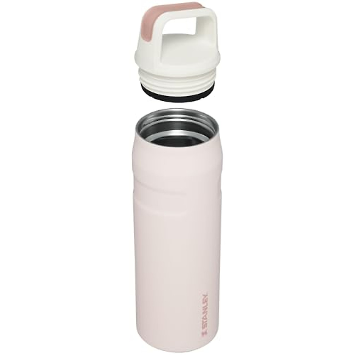 Stanley IceFlow Cap and Carry+ Water Bottle 24 OZ | Wide Mouth Twist Lid | Lightweight & Leakproof for Travel & Gym | Insulated Stainless Steel | BPA-Free | Rose Quartz Glimmer