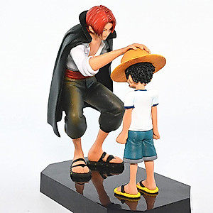 ZKTSRY Anime One Piece Shanks Touching Luffy Figures Anime Action FigureFigures Model, Cake Topper Birthday Cake Decoration Anime Theme Doll Figure