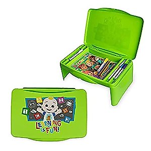 CoCoMelon Kids Lap Desk with Storage - Folding Lid and Collapsible Design - Portable for Travel or use in Bed at Home - Great for Writing, Reading or Other School Activities