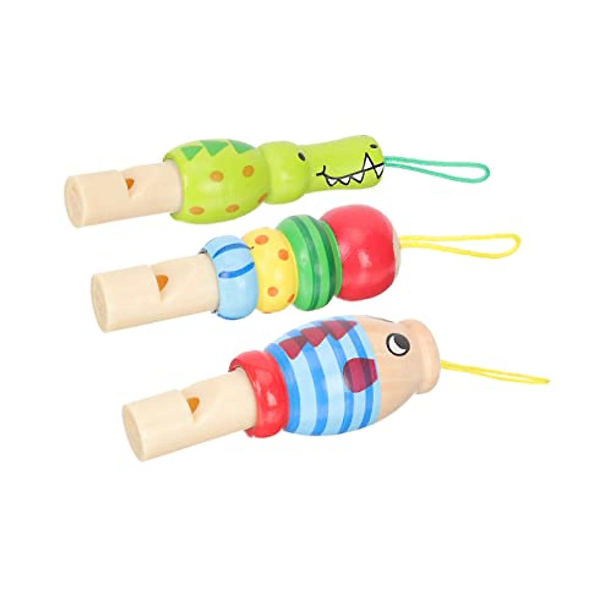 jojofuny 3 pcs Playthingrandom Educational Animals Music Children Carved Instruments Whistles Style Stuffer Kids Random Cartoon Wooden Stocking Toysrandom Toy Toys Whistle