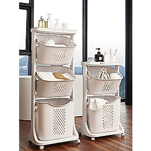 Bretoes Laundry Basket Bathroom Multi-layer Clothes Storage Basket Household Bathroom Simple Storage Shelf Kitchen Shelf Fruit Stand