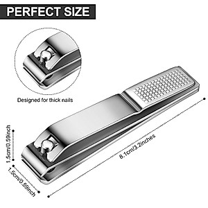6 Pieces Large Toenails Clippers Straight Edge Toenails Clippers Stainless Steel Nails Cutters for Men Women Thick Nails