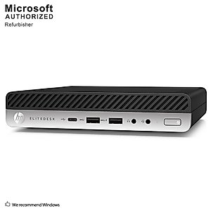 HP EliteDesk 800 G5 Mini High Performance Desktop Computer, Intel Six Core i5-9500T up to 3.7GHz, 16G DDR4, M.2 256G SSD, WiFi, BT, 4K Support, DP, Windows 10 Pro 64 English/Spanish/French(Renewed)