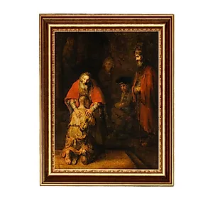 Eliteart-The Return of the Prodigal Son By Rembrandt Oil Painting Reproduction Giclee Wall Art Canvas Prints-Framed Size:23 1/4" x29 1/2"
