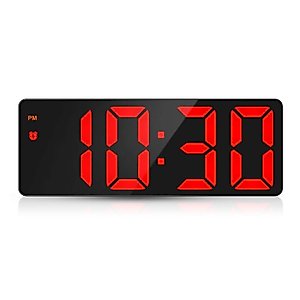 Olipiter Newest Digital Alarm Clock, LED Digital Clocks for Bedrooms, Electronic Desk Clock with Temperature Display, Adjustable Brightness, Voice Control, 12/24H Display for Home,Office