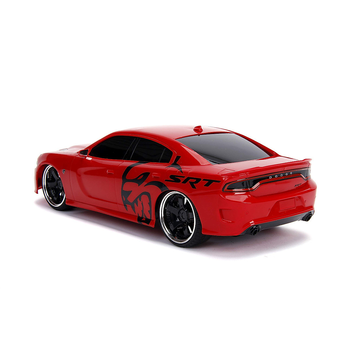 Jada Toys Big Time Muscle Hyperchargers RC - 2015 Dodge Charger SRT Hellcat, USB Charging, 2.4Ghz, Glossy Red