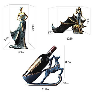 PLAFUETO Wine Rack Holder,Tall Drink Tabletop Single Wine Accessory Bottle Stand,Premium Resin Shaped Sturdy Sculpture Wine Bottle Holders,Figurine Kitchen Decoration Restaurant Setting Crafts(Women)