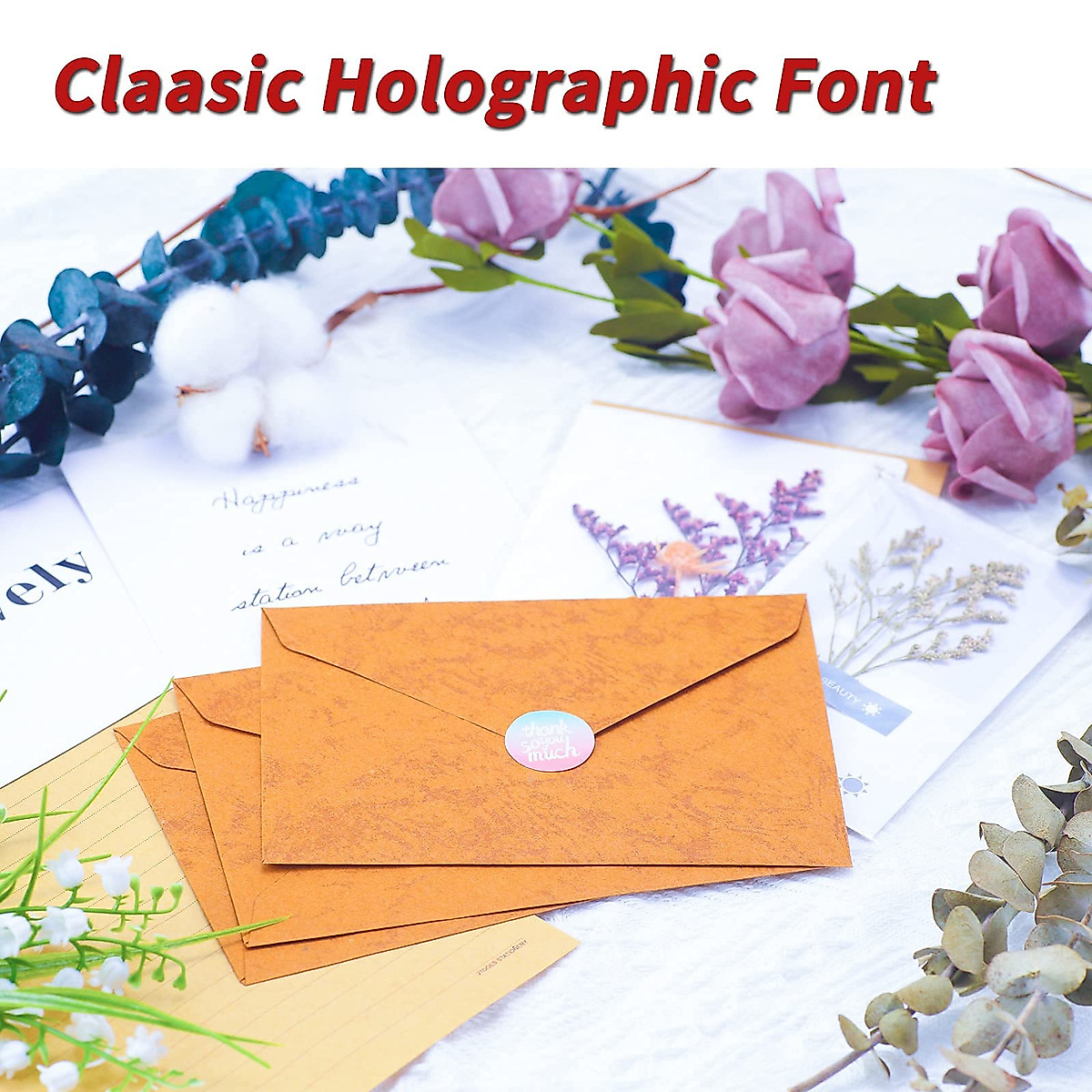 Thank Your Stickers,1000PCS Gradient Thank You Labels 1" Fashion Thank You Stickers Rolls 4 Designs for Bakery Package, Envelop Seal, Gift Box, Bubble Mailer, etc