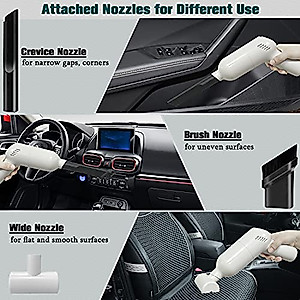 XTAUTO Portable Car Vacuum Cleaner Cordless, High Power Handheld Vacuum Cleaner for Car/Home/Office Detailing and Cleaning, Wet/Dry Use, 120W/8000Pa/4000mAh Rechargeable Li-ion Battery (White)