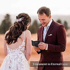 CICPAP Vow Books His and Hers, Wedding Vow Books with Gold Foil Lettering for Your Wedding, Perfect Wedding Present for Keepsake-Black&White