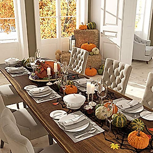 5pack Halloween Decorations Tablecloth Runner Black Lace Round Spider Cobweb Table Cover Fireplace Mantel Scarf Spiderweb Fireplace Scarf Spider Lampshade with 36pcs Scary 3D Bat for Halloween Party