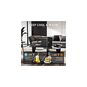 Mini Fridge 4 Liter AC/DC Energy Saving Cooler And Warmer Refrigerator, Portable Personal Fridge For Office, Car, Bedroom, 100% Freon-Free Great For Skincare, Fruit, Food, Medicine(Black) - F
