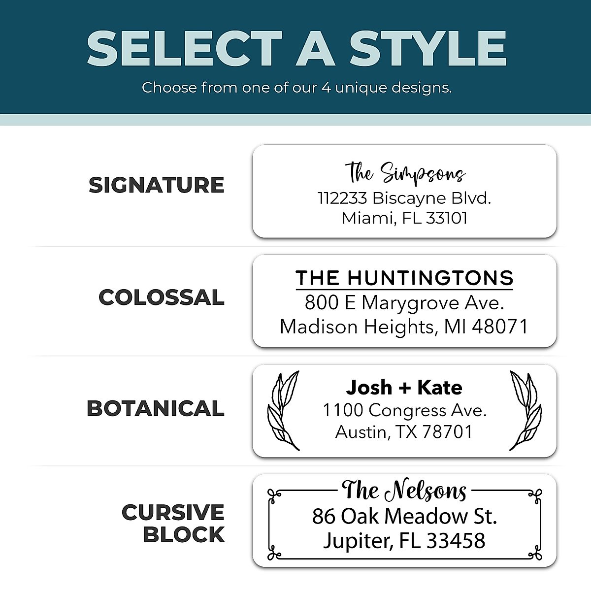 Personalized Return Address Labels - Custom Address Stickers on Sheets (50-1000 Labels) (Black and White)