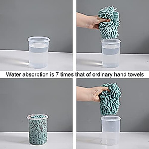 Emivery 6pcs Absorbent Chenille Hand Towel Fluffy Ball Towels with Hanging Loop Bathroom Microfiber Quick Drying Towels