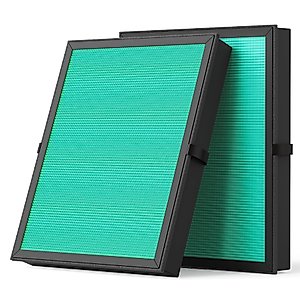 2 Pack MK04 MG04JH Air Filter Replacement Compatible with AROEVE MK04 MG04JH Air Purifier, 4-in-1 High-Efficiency H13 HEPA, remove dust, pollen, lint, pet dander, smoke, VOCs (Green)