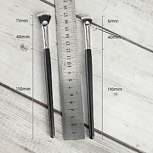 TEONEI Fan Mascara Brushes Eyelash Eyebrow Brush Makeup Brush Eye Lashes Makeup Tools Eyelash Brush Eyebrow Brush Eye Shadow Brush,2Pcs (Wooden Handle)